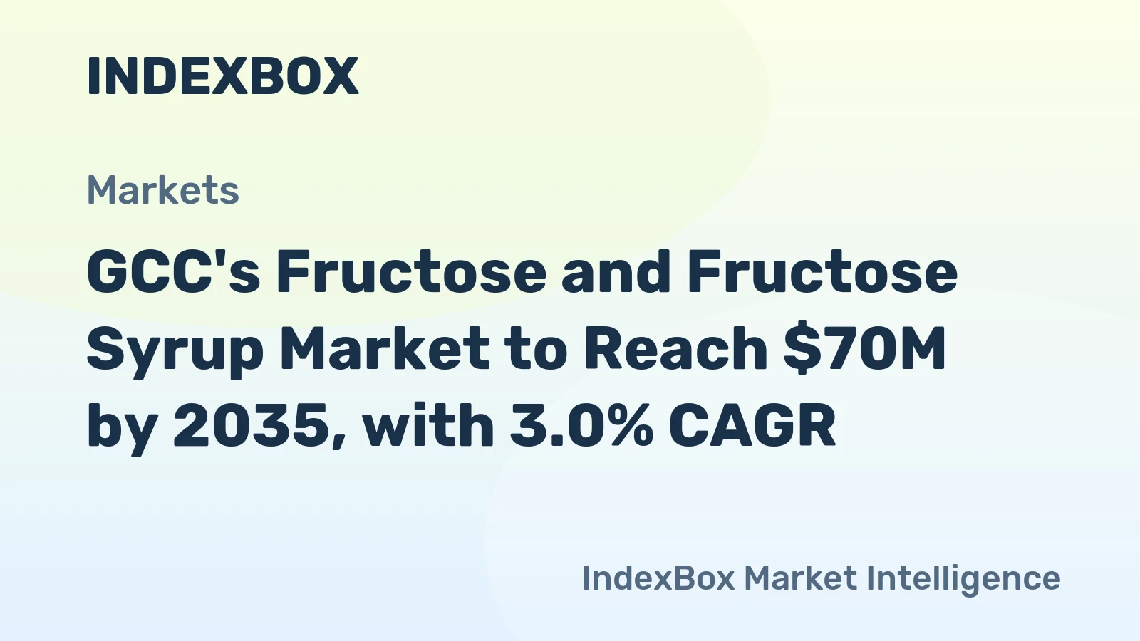 GCC's Fructose and Fructose Syrup Market to Reach $70M by 2035, with 3.0% CAGR
