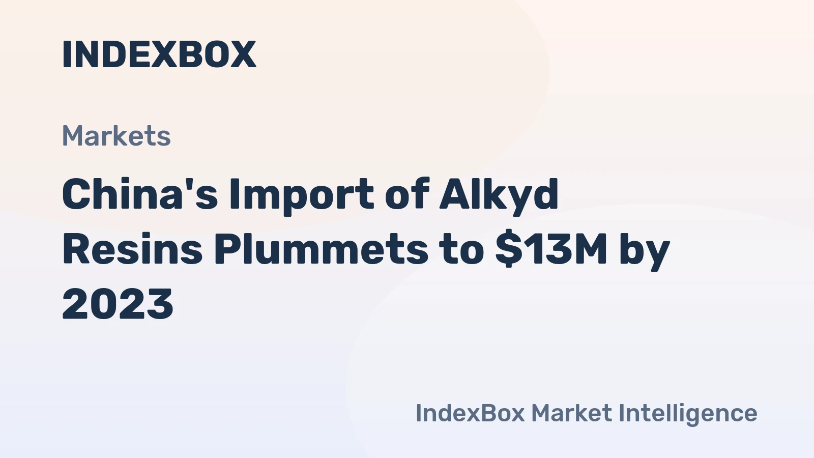 China's Import of Alkyd Resins Plummets to $13M by 2023