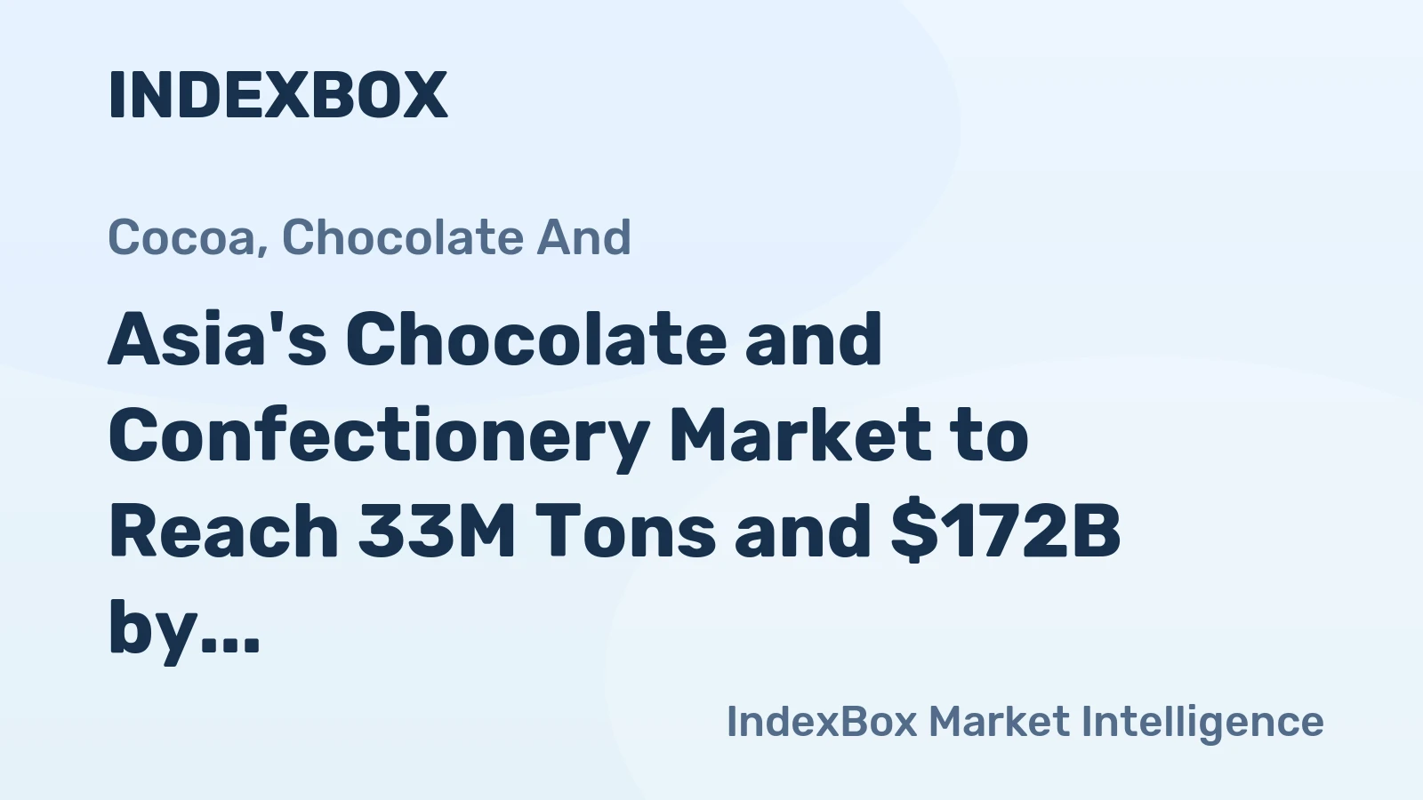 Asia's Chocolate and Confectionery Market to Reach 33M Tons and $172B by 2035
