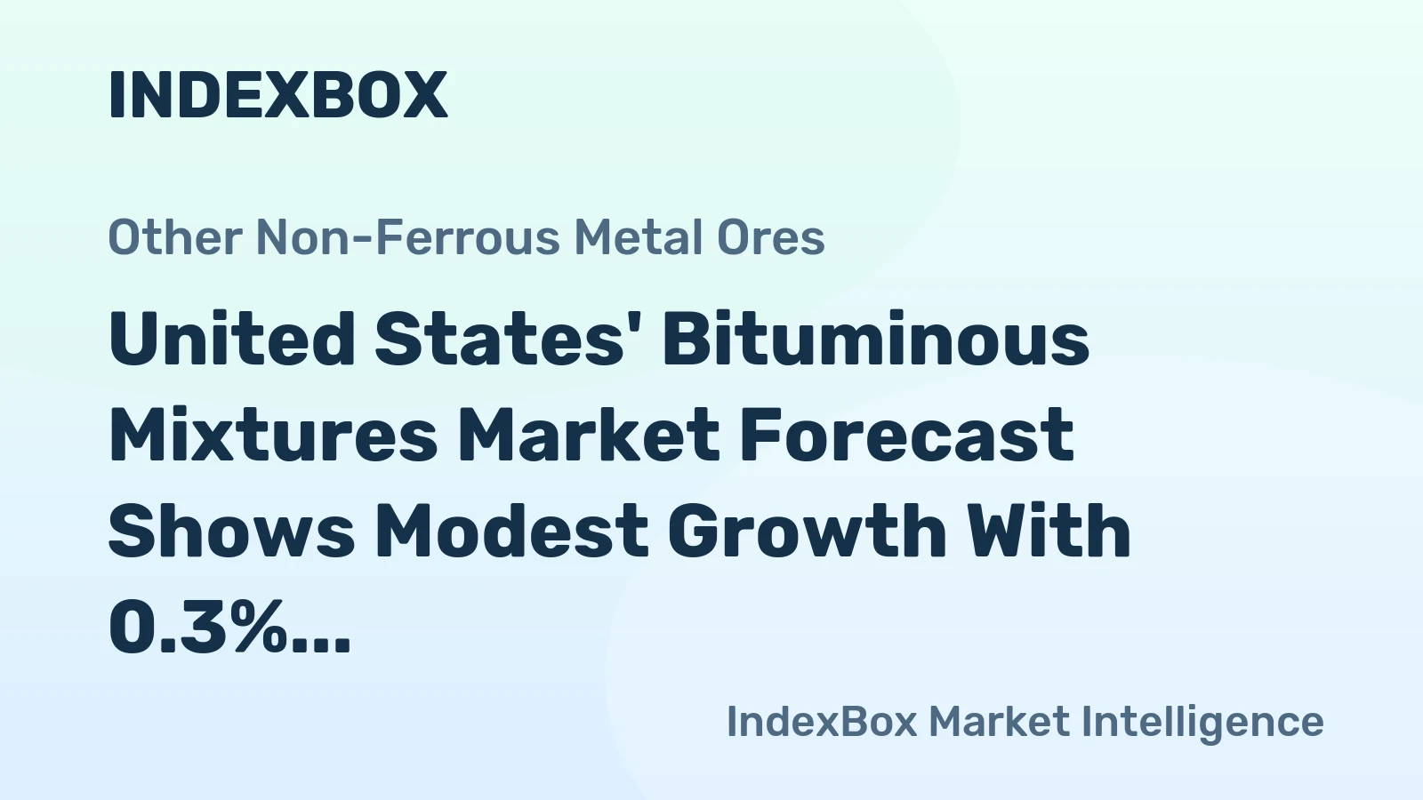 United States' Bituminous Mixtures Market Forecast Shows Modest Growth With 0.3% Volume CAGR