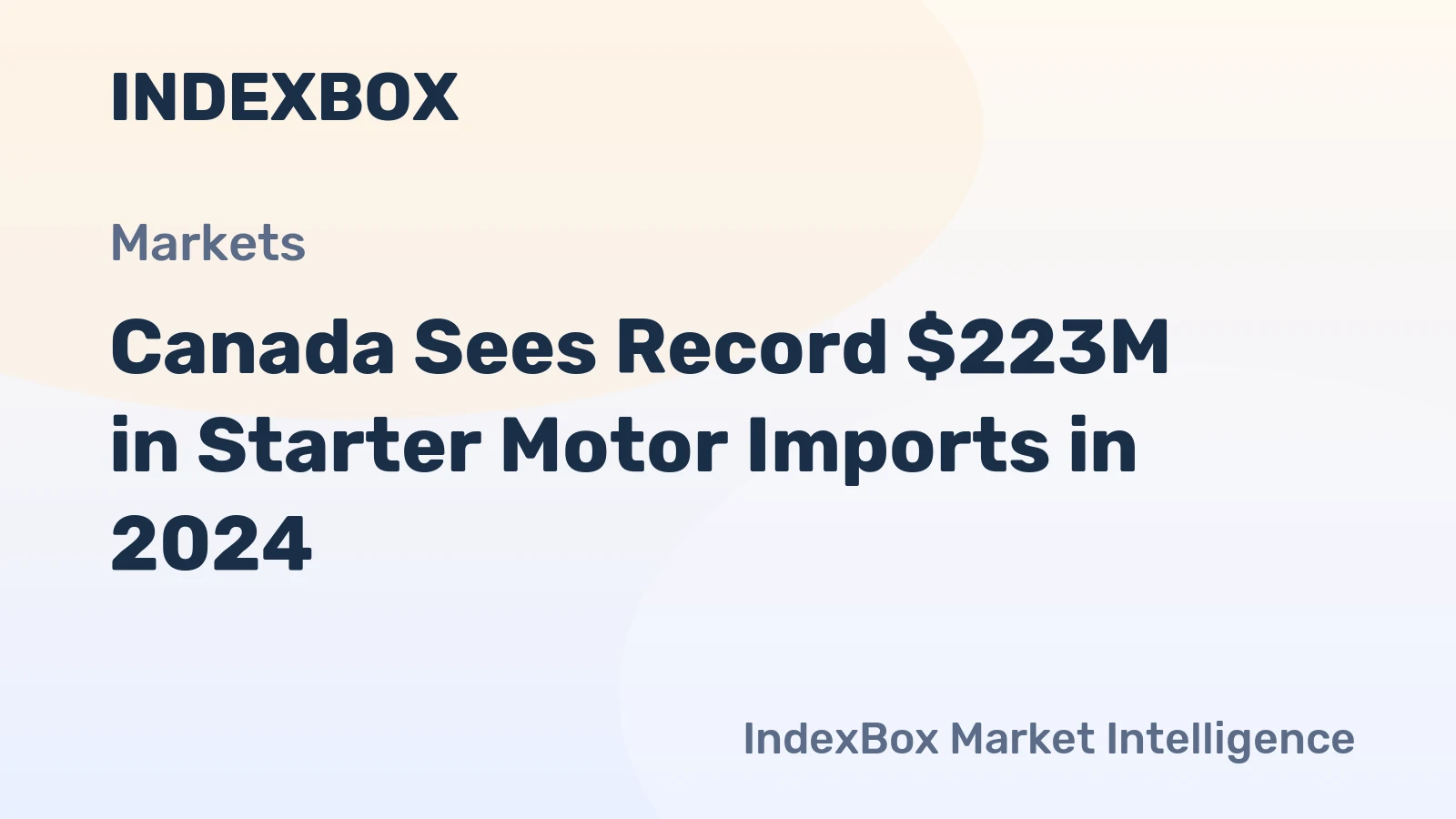 Canada Sees Record $223M in Starter Motor Imports in 2024