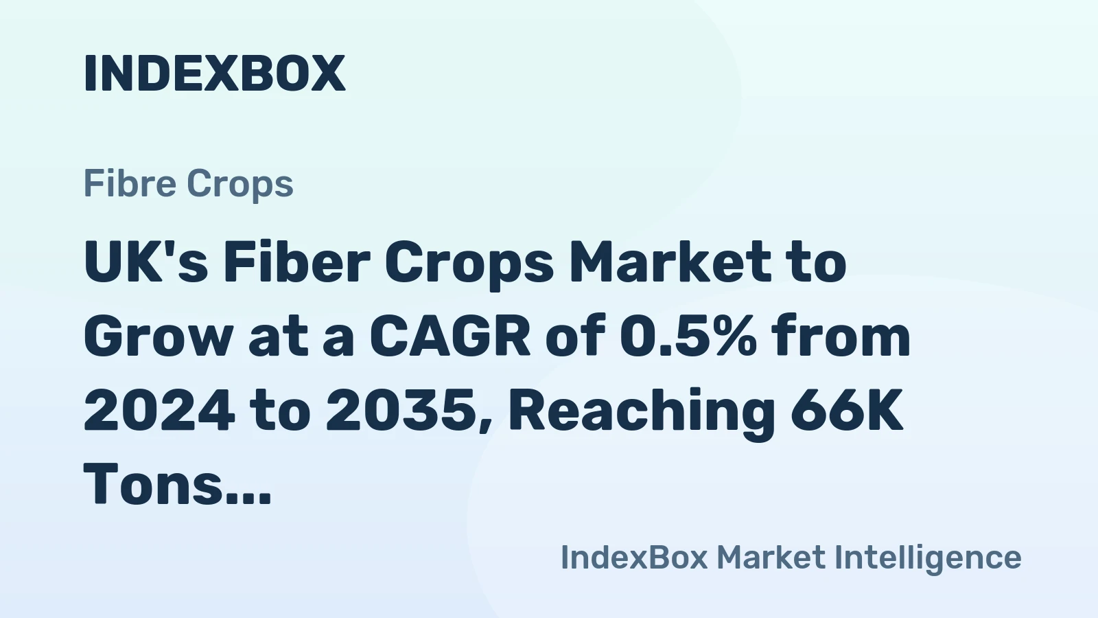 UK's Fiber Crops Market to Grow at a CAGR of 0.5% from 2024 to 2035, Reaching 66K Tons
