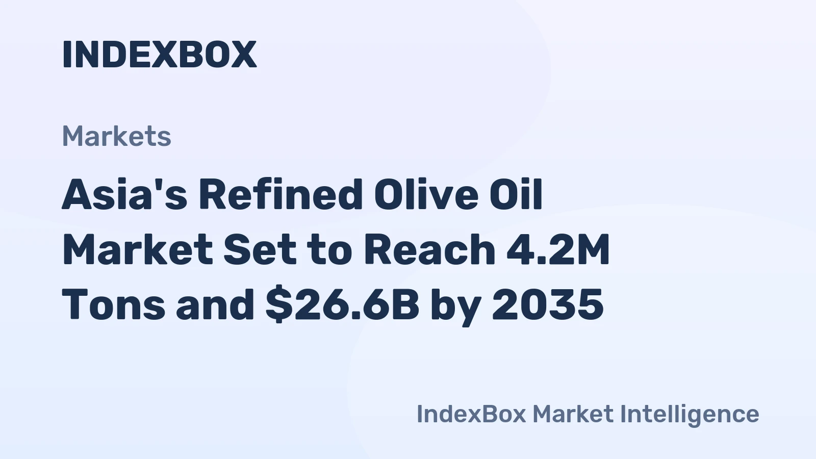 Asia's Refined Olive Oil Market Set to Reach 4.2M Tons and $26.6B by 2035