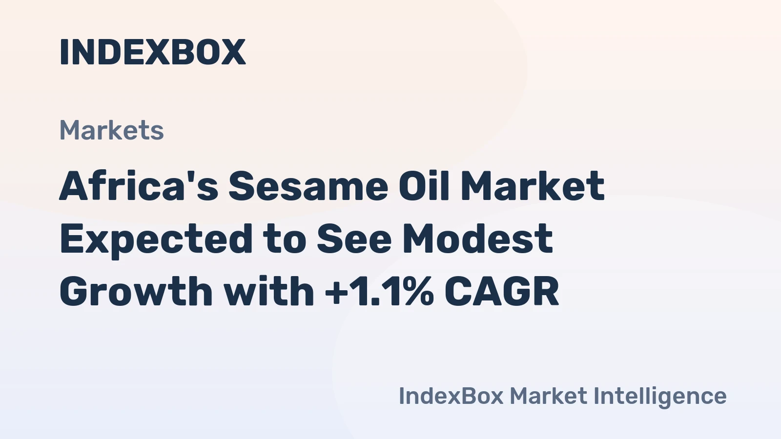 Africa's Sesame Oil Market Expected to See Modest Growth with +1.1% CAGR