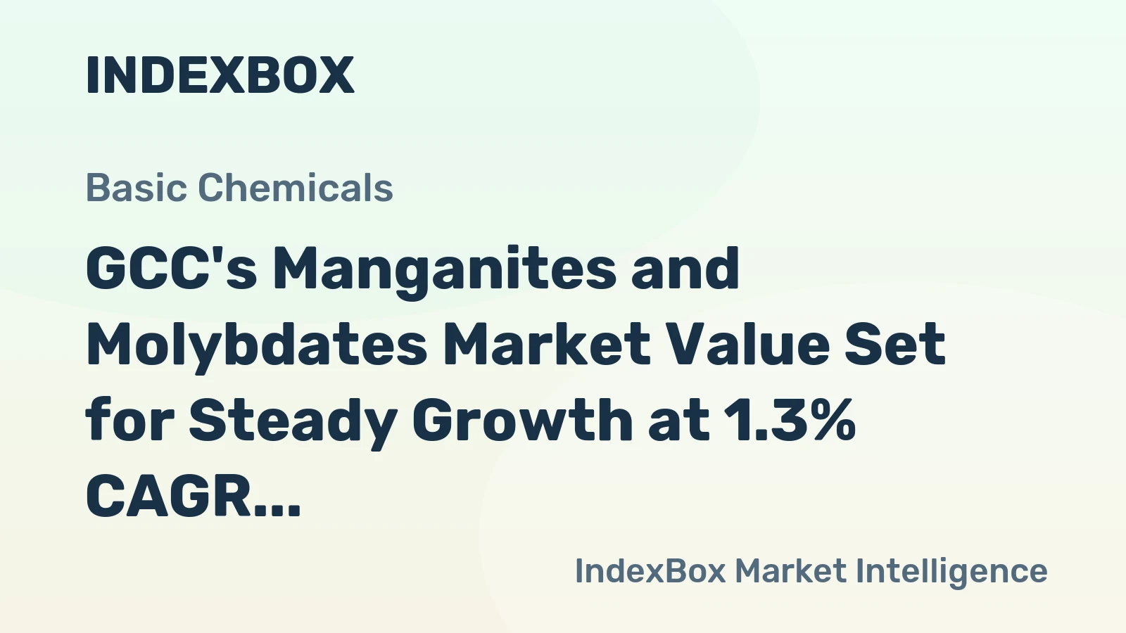 GCC's Manganites and Molybdates Market Value Set for Steady Growth at 1.3% CAGR Through 2035