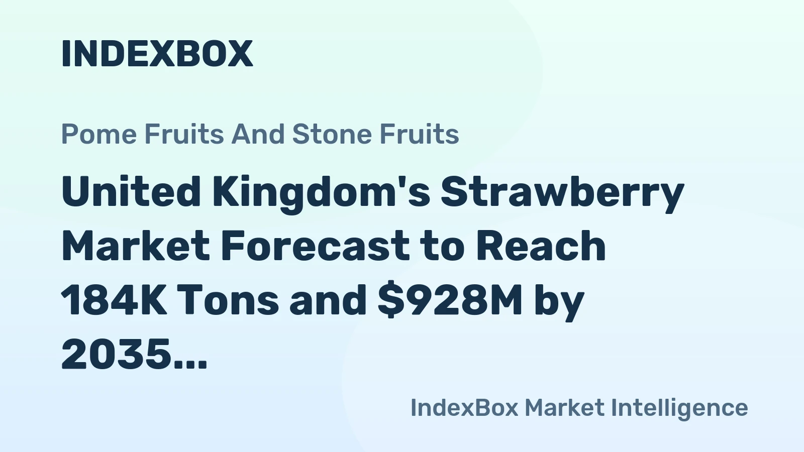 United Kingdom's Strawberry Market Forecast to Reach 184K Tons and $928M by 2035