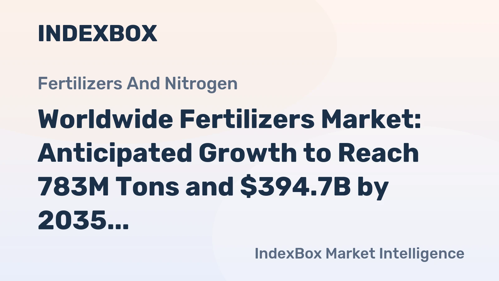 Worldwide Fertilizers Market: Anticipated Growth to Reach 783M Tons and $394.7B by 2035