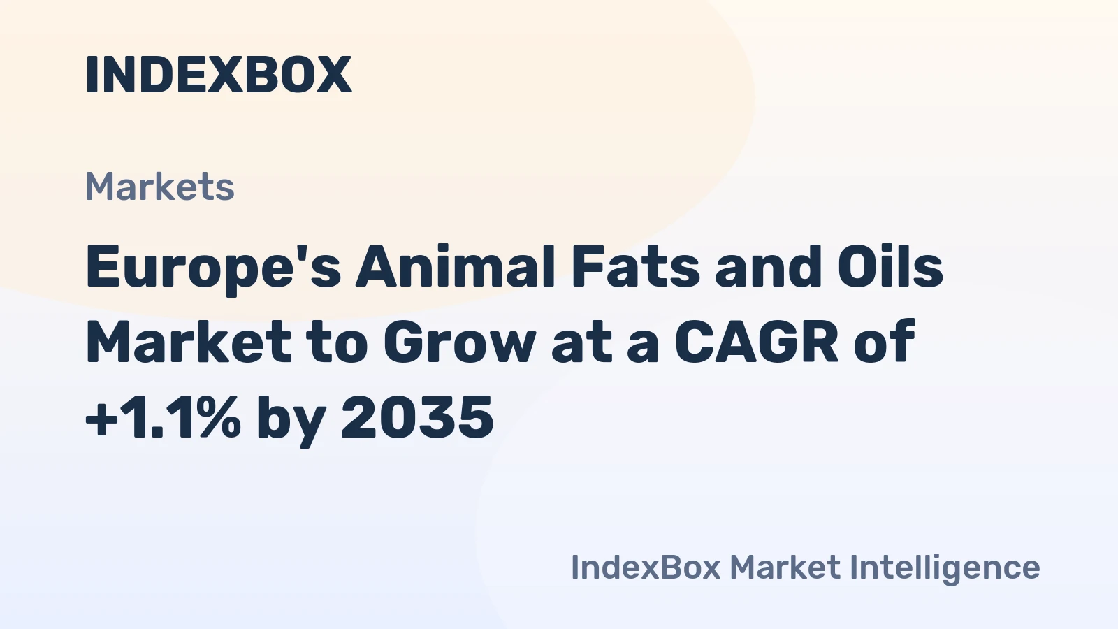 Europe's Animal Fats and Oils Market to Grow at a CAGR of +1.1% by 2035