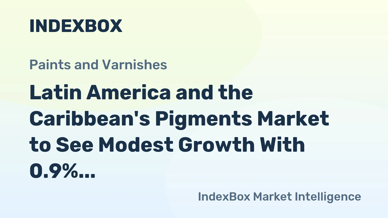 Latin America and the Caribbean's Pigments Market to See Modest Growth With 0.9% CAGR Through 2035