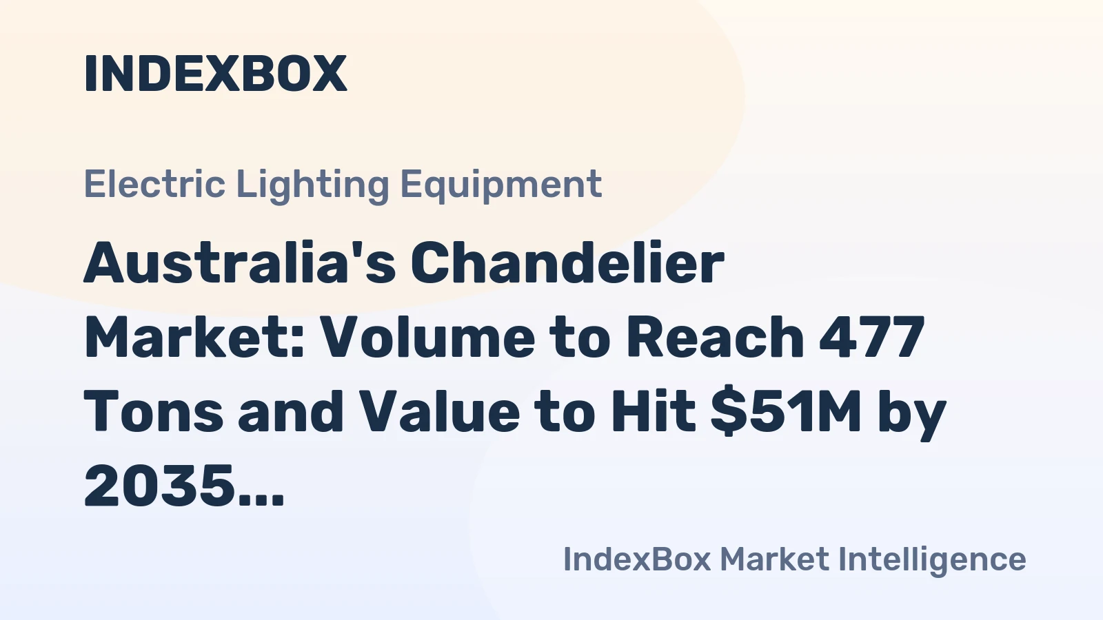 Australia's Chandelier Market: Volume to Reach 477 Tons and Value to Hit $51M by 2035