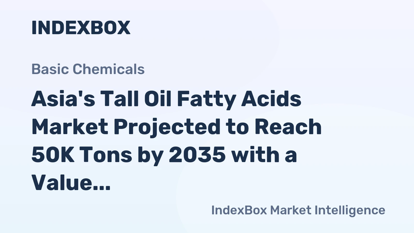 Asia's Tall Oil Fatty Acids Market Projected to Reach 50K Tons by 2035 with a Value of $114M