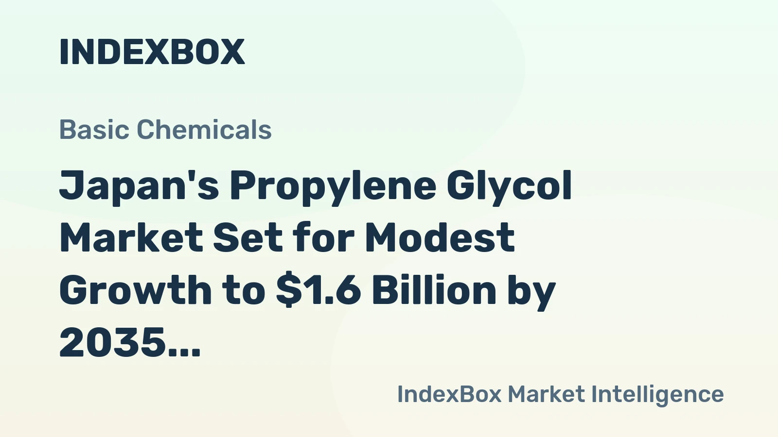 Japan's Propylene Glycol Market Set for Modest Growth to $1.6 Billion by 2035