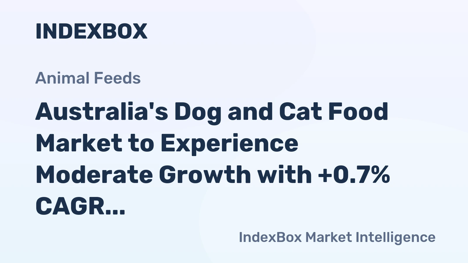 Australia's Dog and Cat Food Market to Experience Moderate Growth with +0.7% CAGR