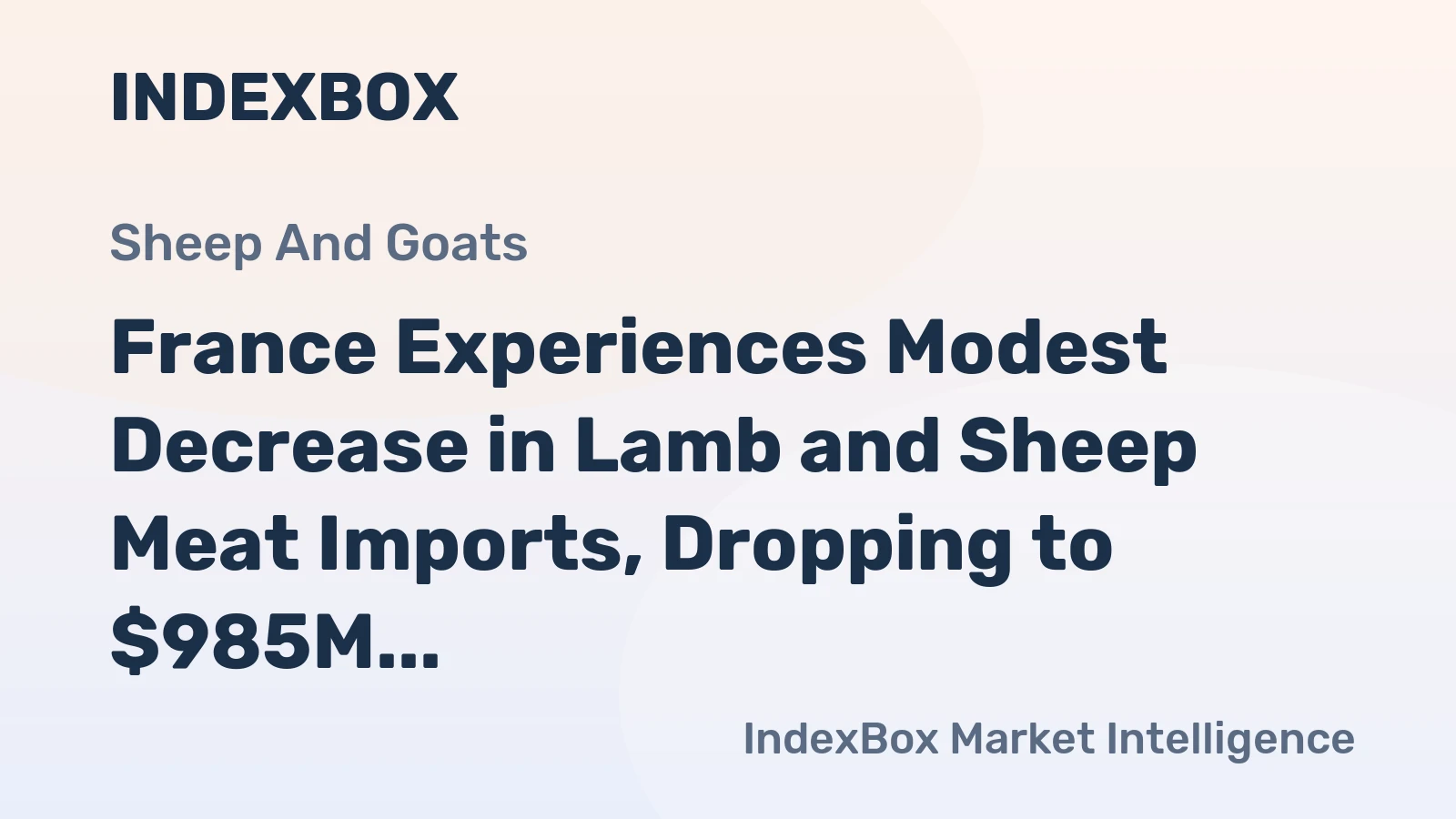 France Experiences Modest Decrease in Lamb and Sheep Meat Imports, Dropping to $985M in 2023