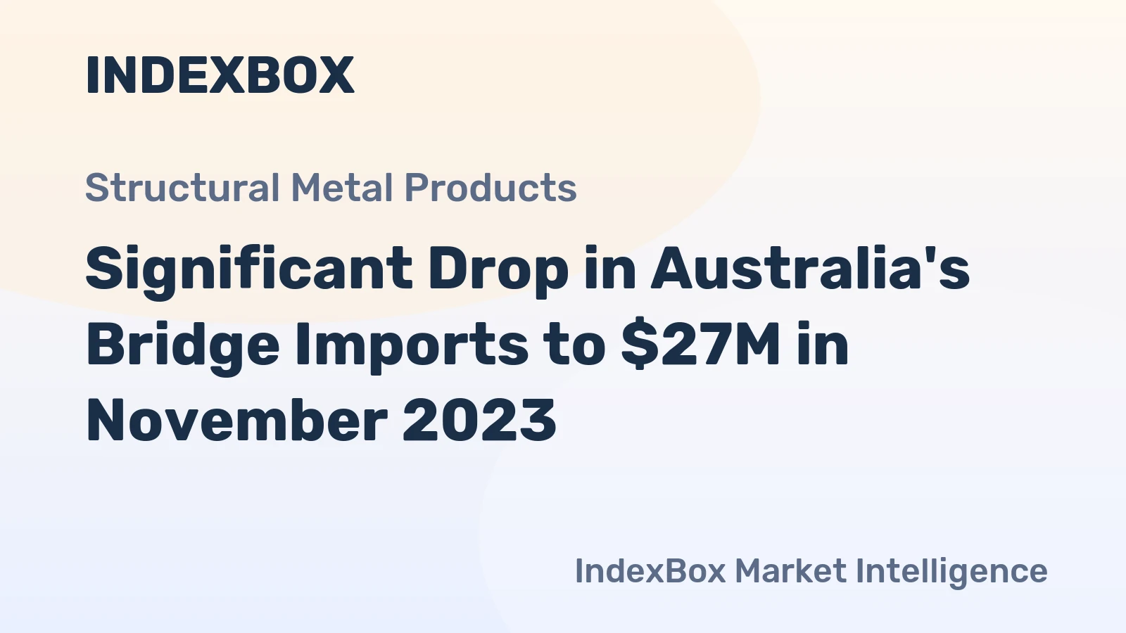 Significant Drop in Australia's Bridge Imports to $27M in November 2023