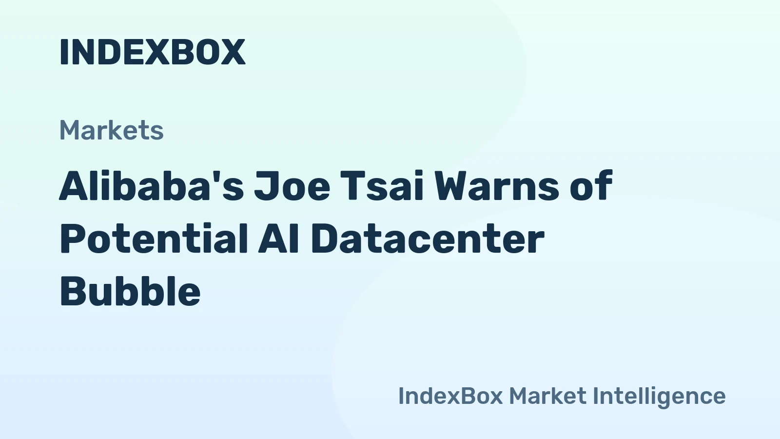 Alibaba's Joe Tsai Warns of Potential AI Datacenter Bubble