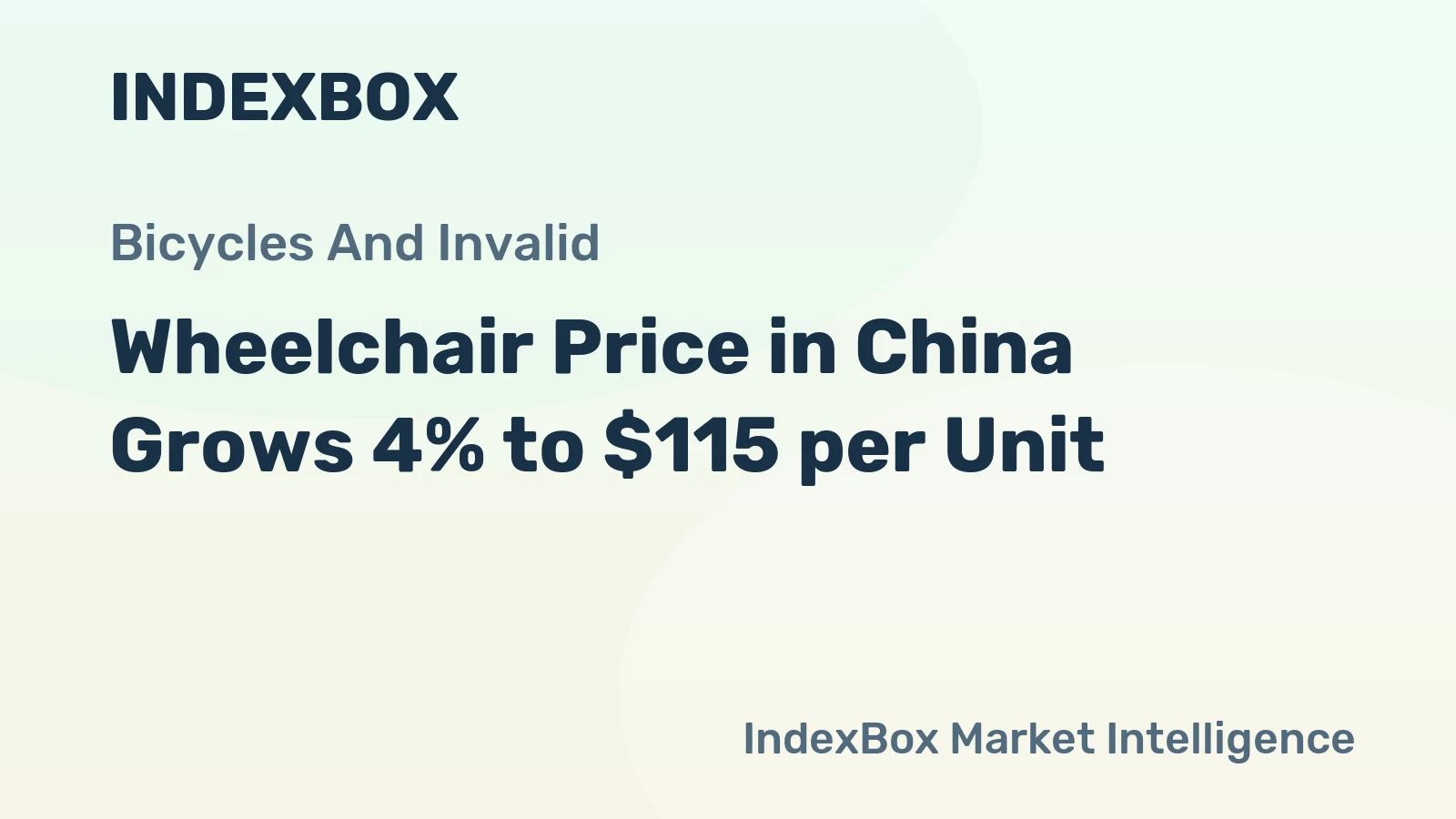 Wheelchair Price in China Grows 4% to $115 per Unit