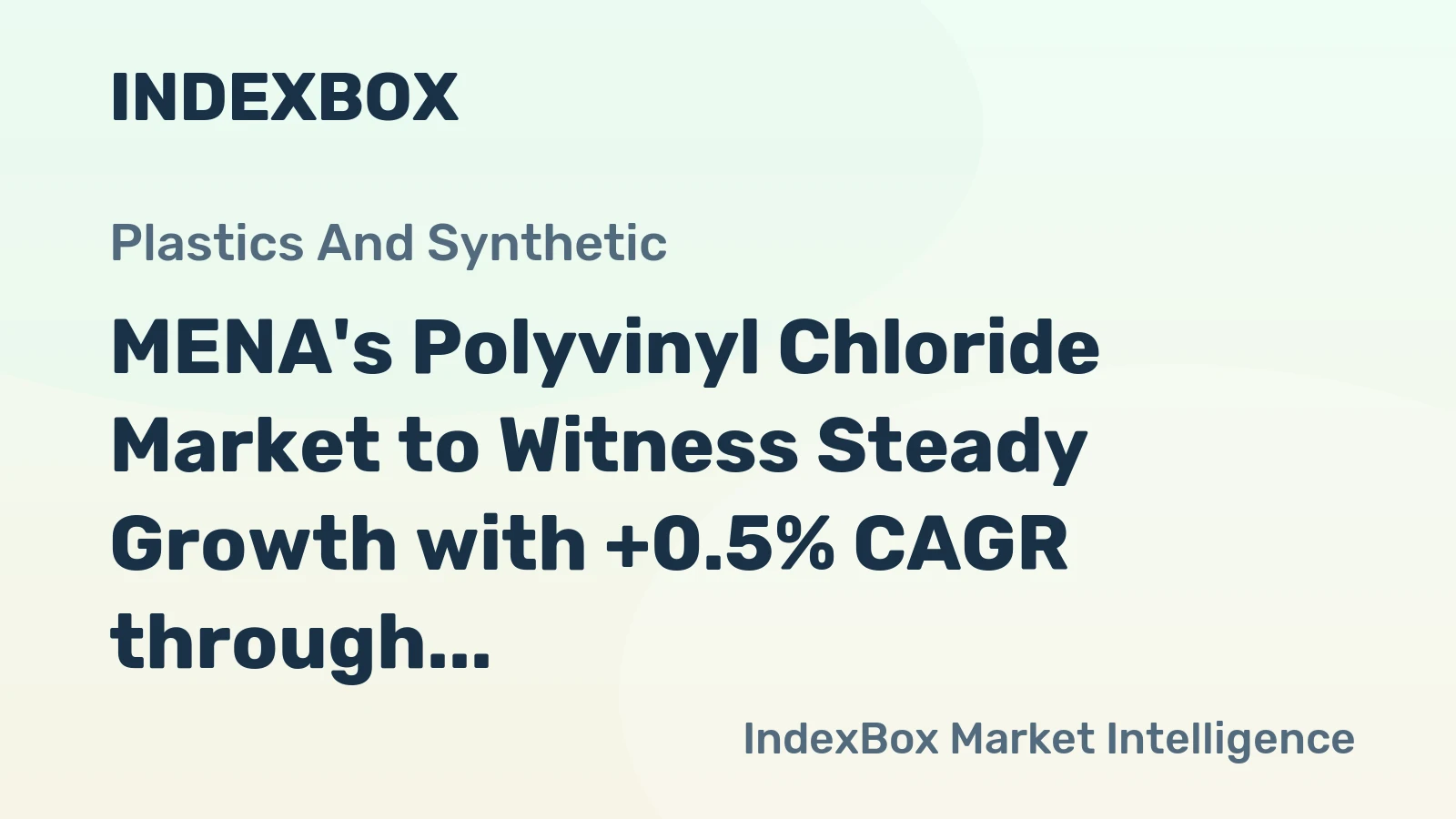 MENA's Polyvinyl Chloride Market to Witness Steady Growth with +0.5% CAGR through 2035