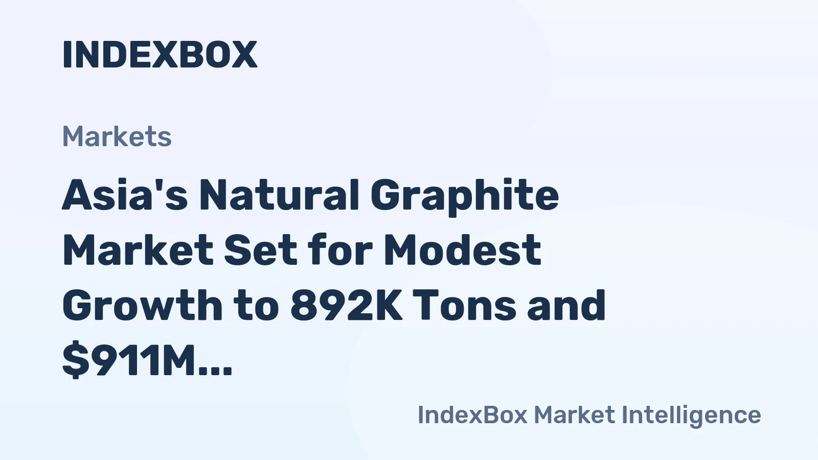 Asia's Natural Graphite Market Set for Modest Growth to 892K Tons and $911M by 2035