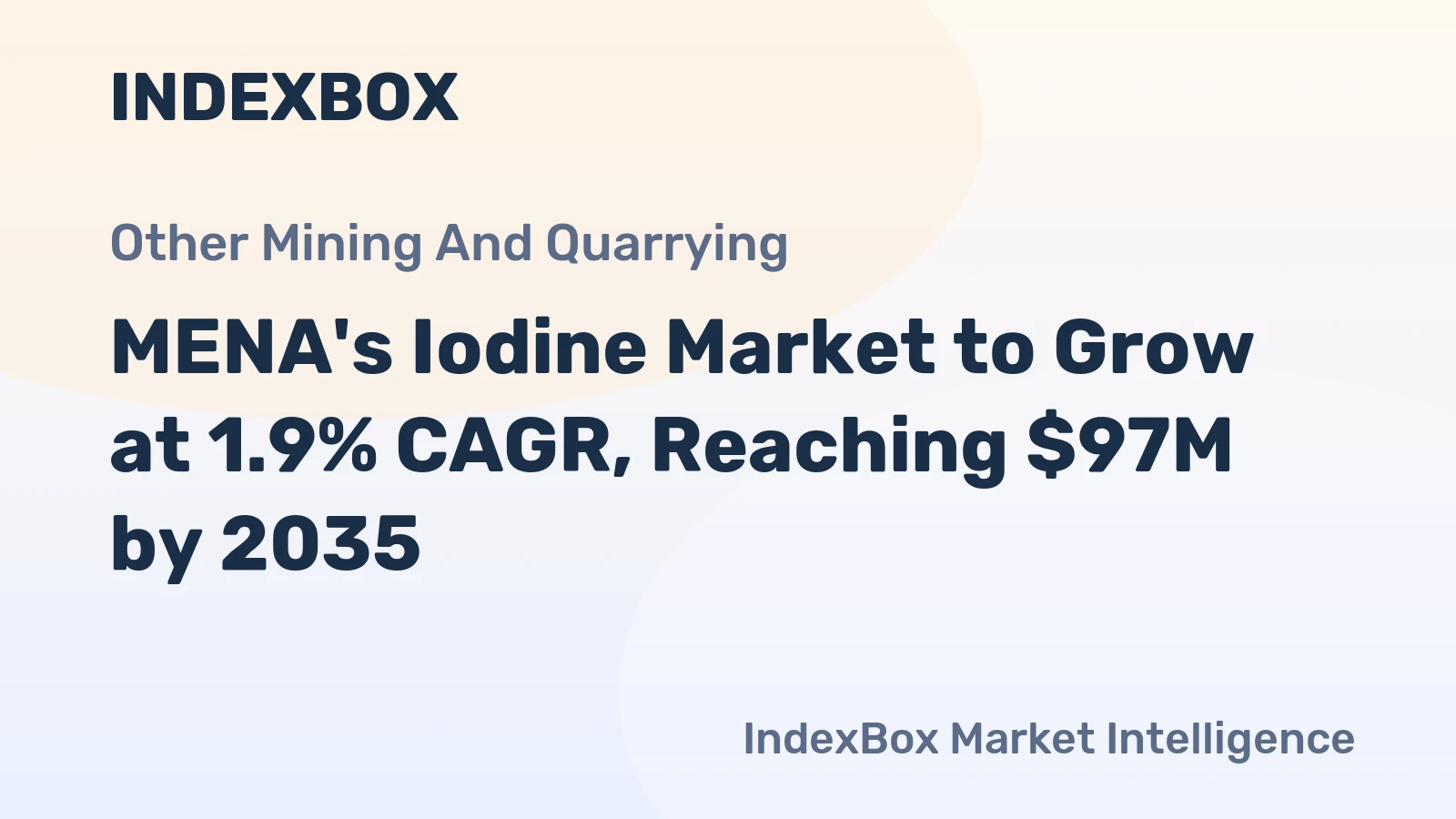 MENA's Iodine Market to Grow at 1.9% CAGR, Reaching $97M by 2035