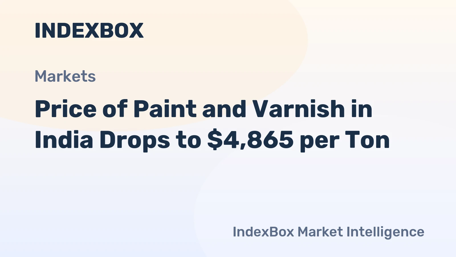 Price of Paint and Varnish in India Drops to $4,865 per Ton