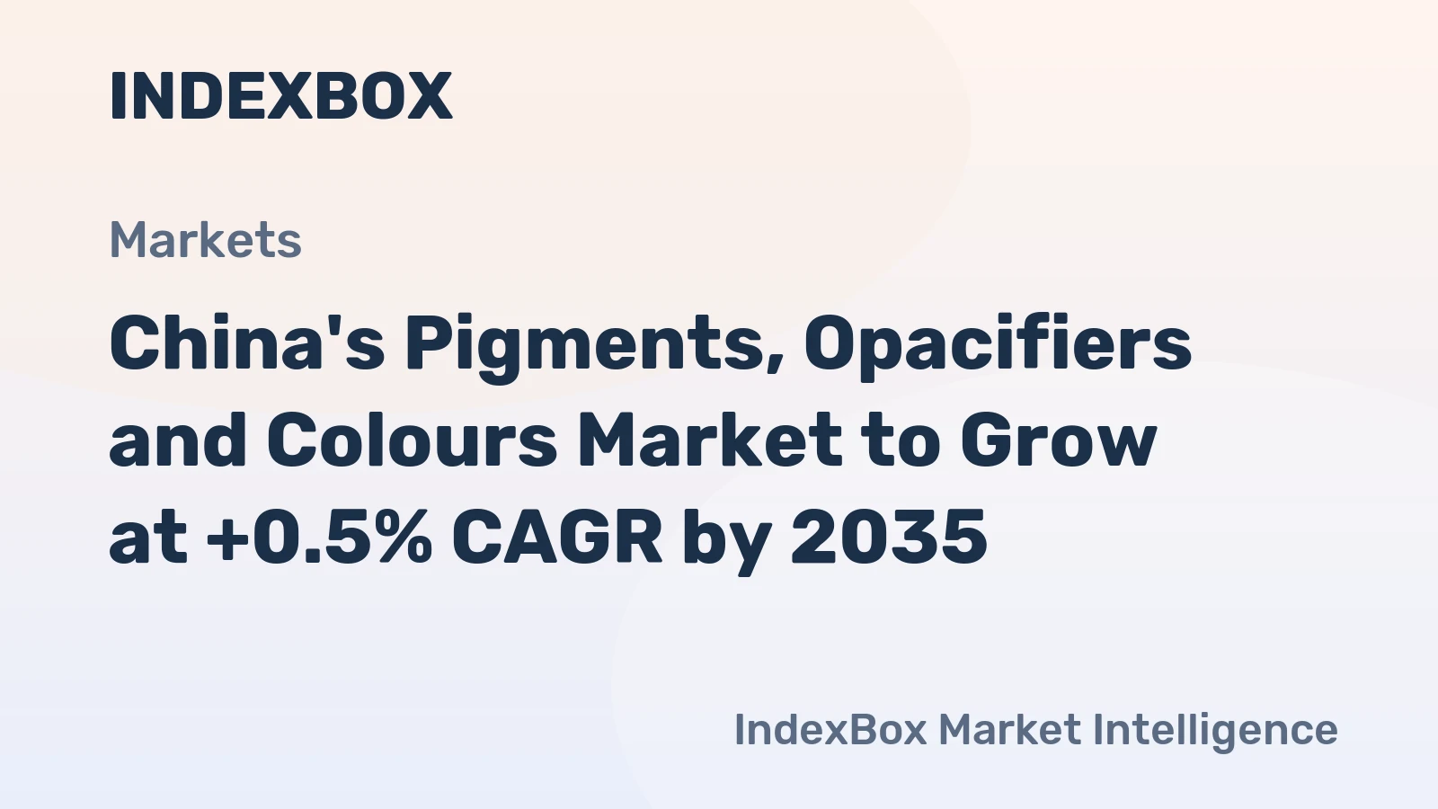 China's Pigments, Opacifiers and Colours Market to Grow at +0.5% CAGR by 2035