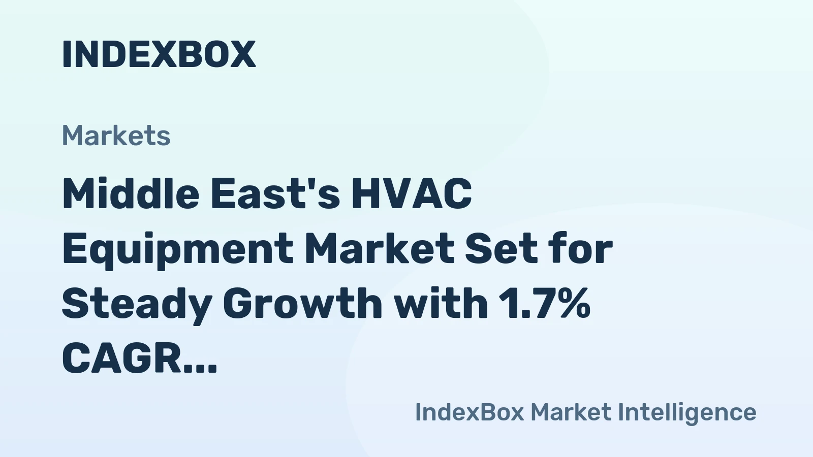 Middle East's HVAC Equipment Market Set for Steady Growth with 1.7% CAGR in Value