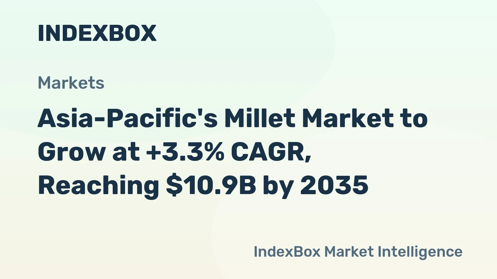 Asia-Pacific's Millet Market to Grow at +3.3% CAGR, Reaching $10.9B by 2035
