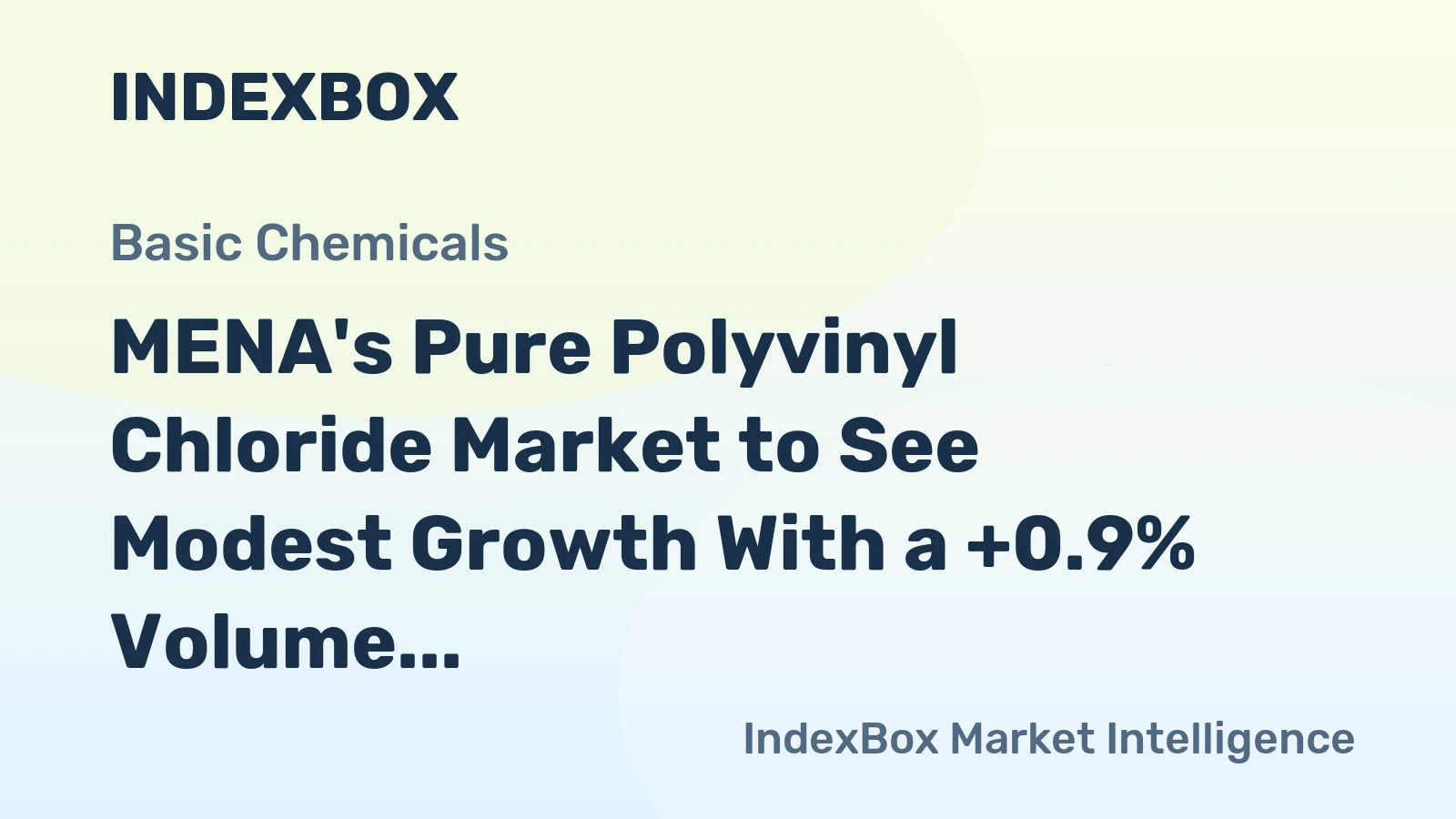 MENA's Pure Polyvinyl Chloride Market to See Modest Growth With a +0.9% Volume CAGR Through 2035