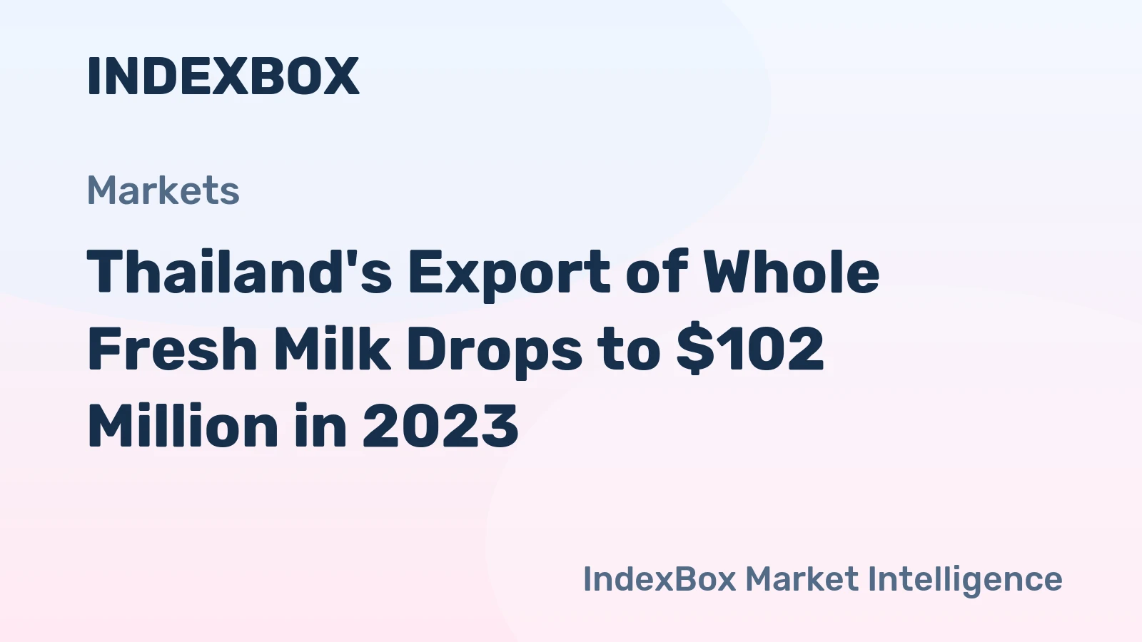 Thailand's Export of Whole Fresh Milk Drops to $102 Million in 2023