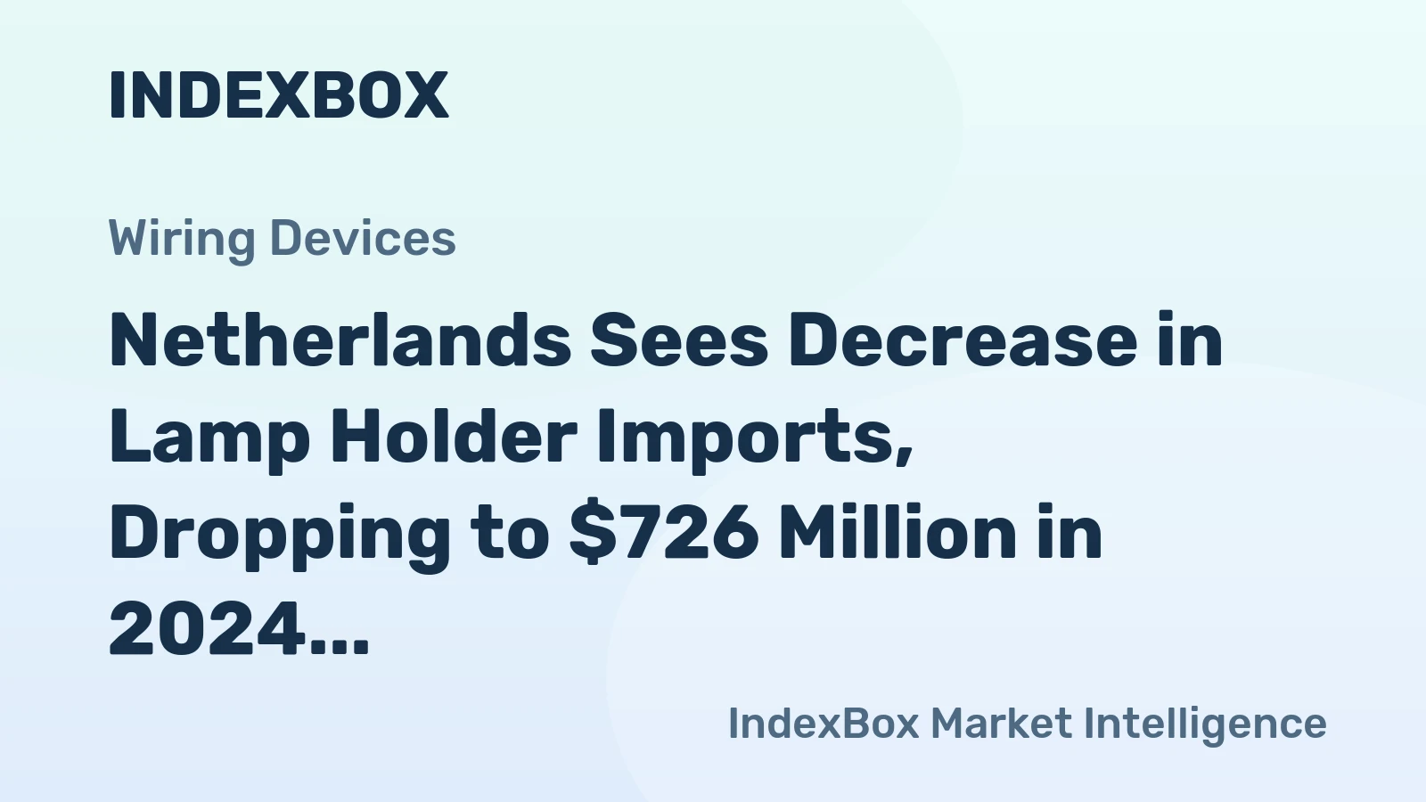 Netherlands Sees Decrease in Lamp Holder Imports, Dropping to $726 Million in 2024