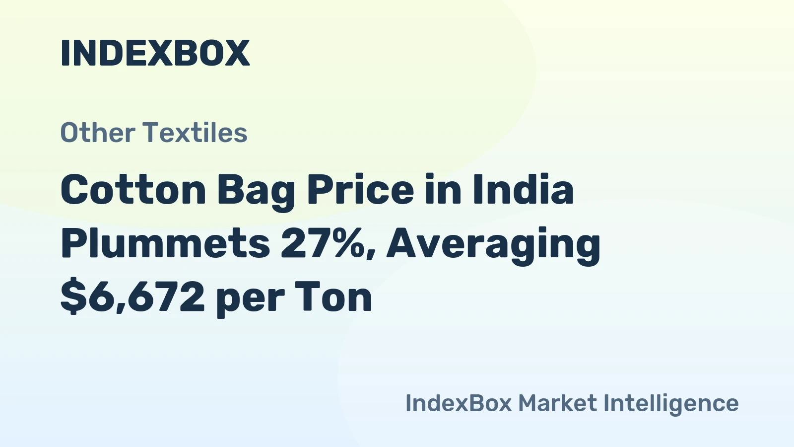 Cotton Bag Price in India Plummets 27%, Averaging $6,672 per Ton