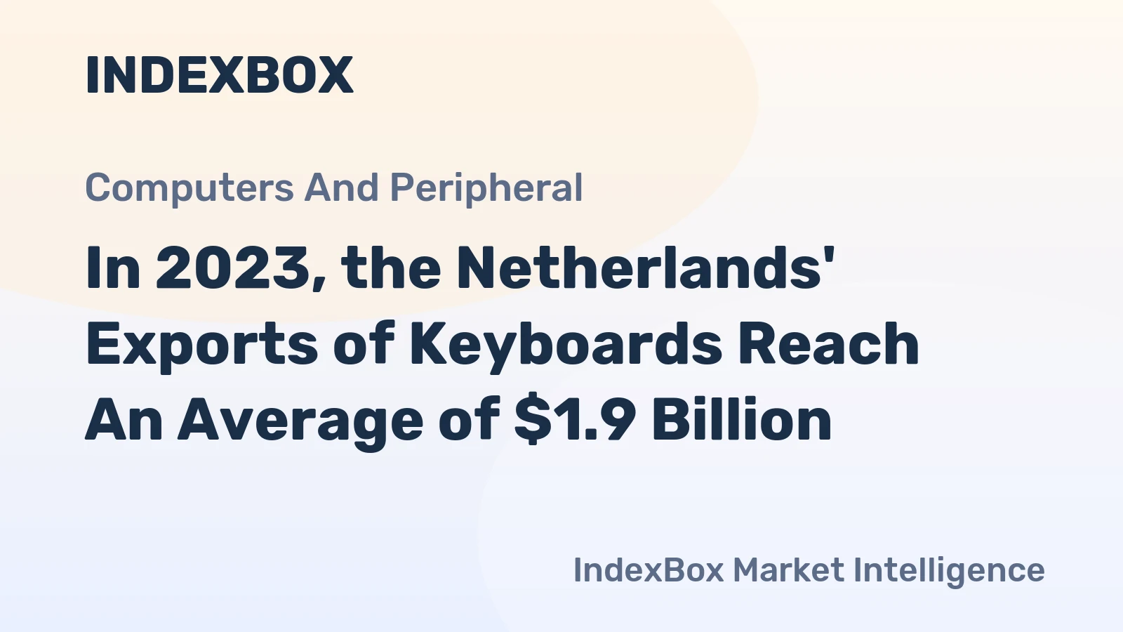 In 2023, the Netherlands' Exports of Keyboards Reach An Average of $1.9 Billion
