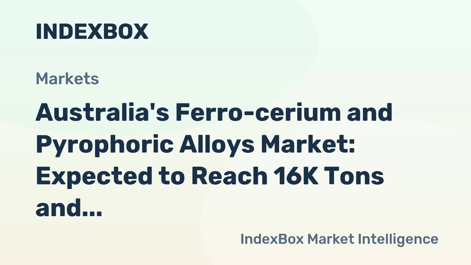 Australia's Ferro-cerium and Pyrophoric Alloys Market: Expected to Reach 16K Tons and $54M by 2035