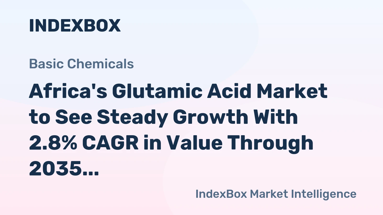 Africa's Glutamic Acid Market to See Steady Growth With 2.8% CAGR in Value Through 2035