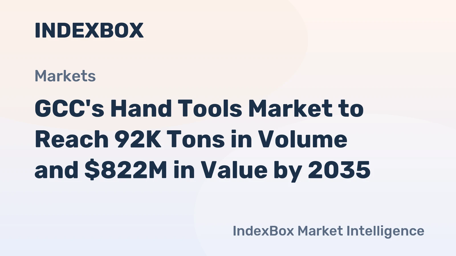 GCC's Hand Tools Market to Reach 92K Tons in Volume and $822M in Value by 2035