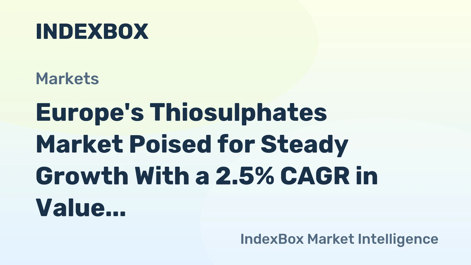 Europe's Thiosulphates Market Poised for Steady Growth With a 2.5% CAGR in Value Through 2035