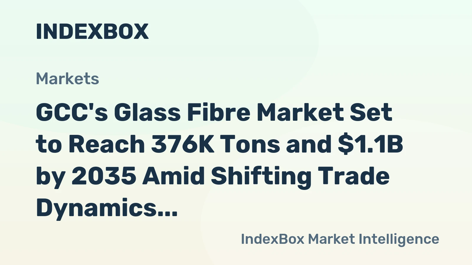 GCC's Glass Fibre Market Set to Reach 376K Tons and $1.1B by 2035 Amid Shifting Trade Dynamics