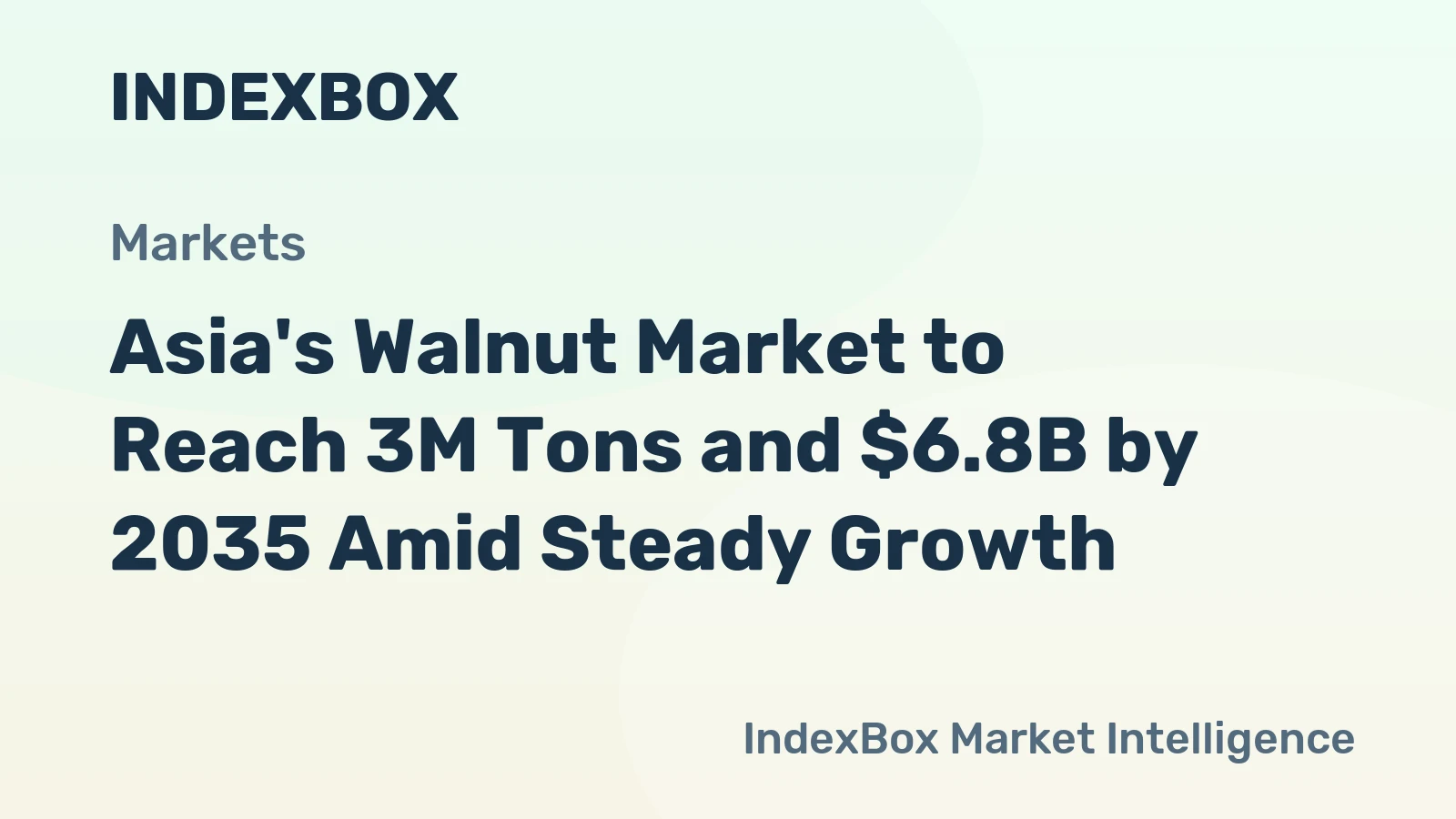 Asia's Walnut Market to Reach 3M Tons and $6.8B by 2035 Amid Steady Growth