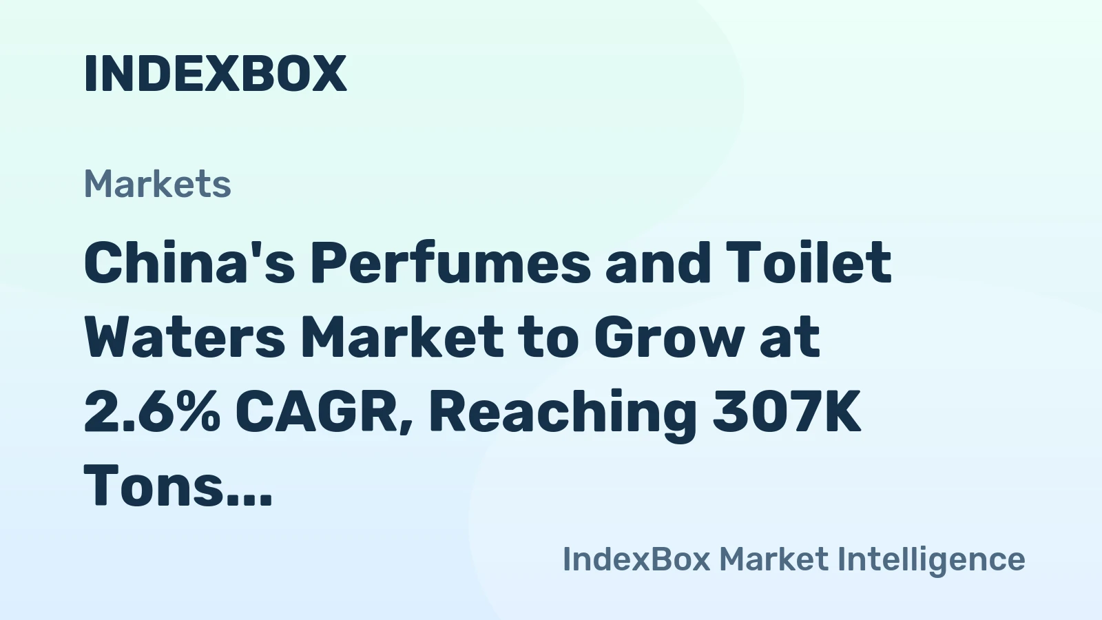 China's Perfumes and Toilet Waters Market to Grow at 2.6% CAGR, Reaching 307K Tons by 2035