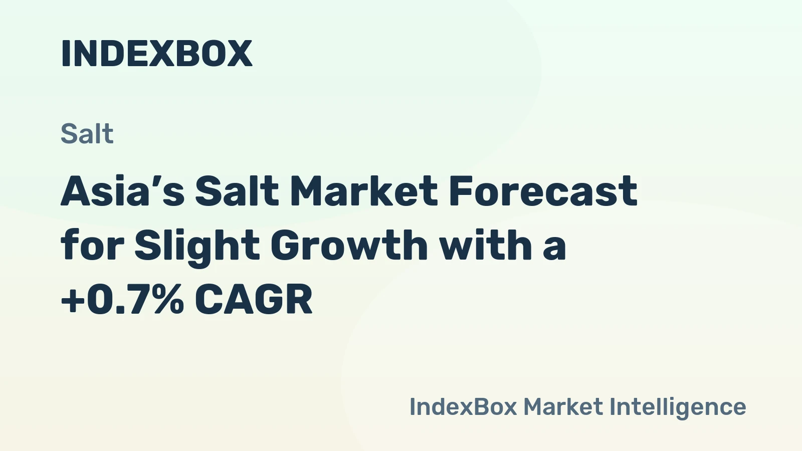 Asia’s Salt Market Forecast for Slight Growth with a +0.7% CAGR