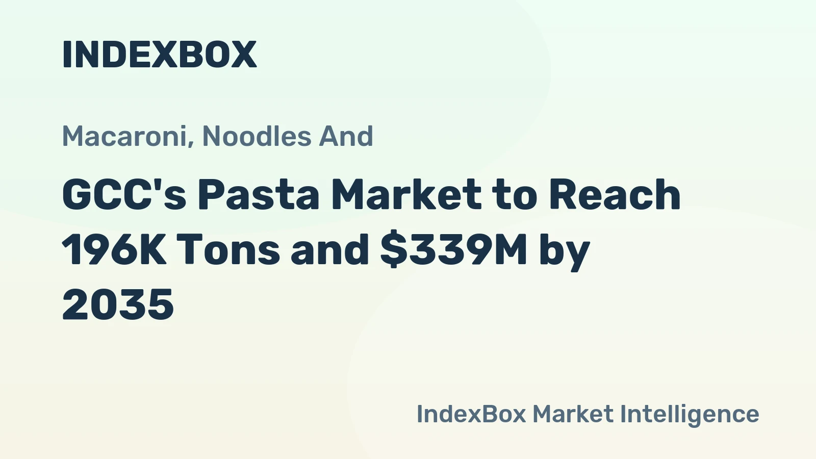 GCC's Pasta Market to Reach 196K Tons and $339M by 2035
