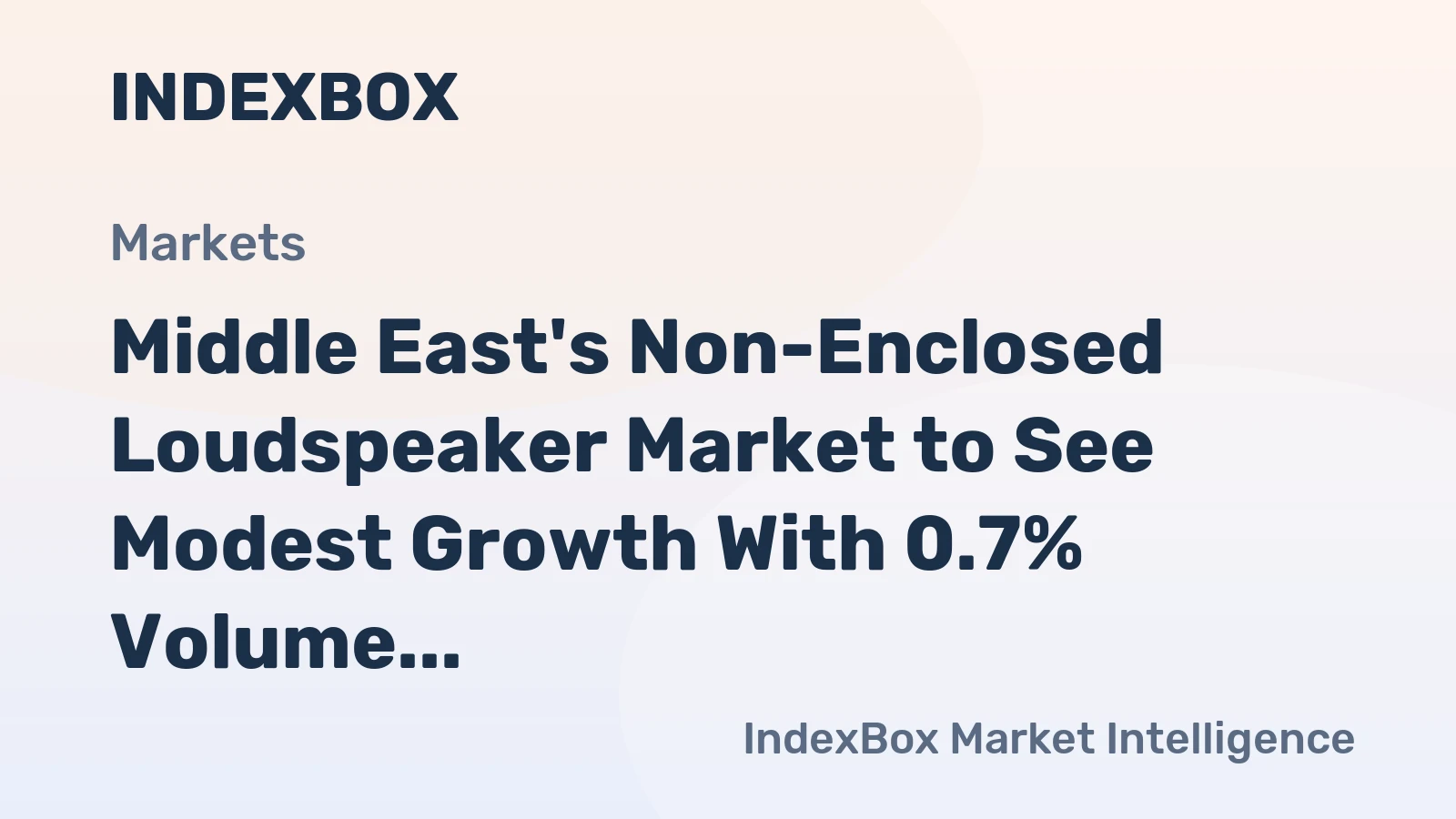 Middle East's Non-Enclosed Loudspeaker Market to See Modest Growth With 0.7% Volume CAGR Through 2035