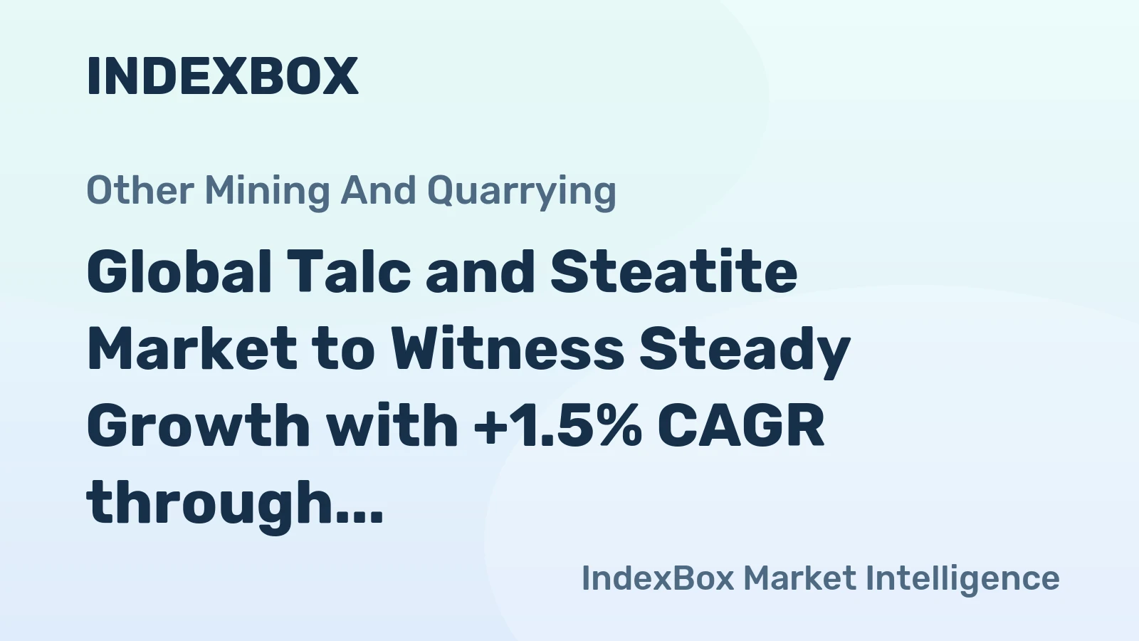 Global Talc and Steatite Market to Witness Steady Growth with +1.5% CAGR through 2035, Reaching $5.2B in Value