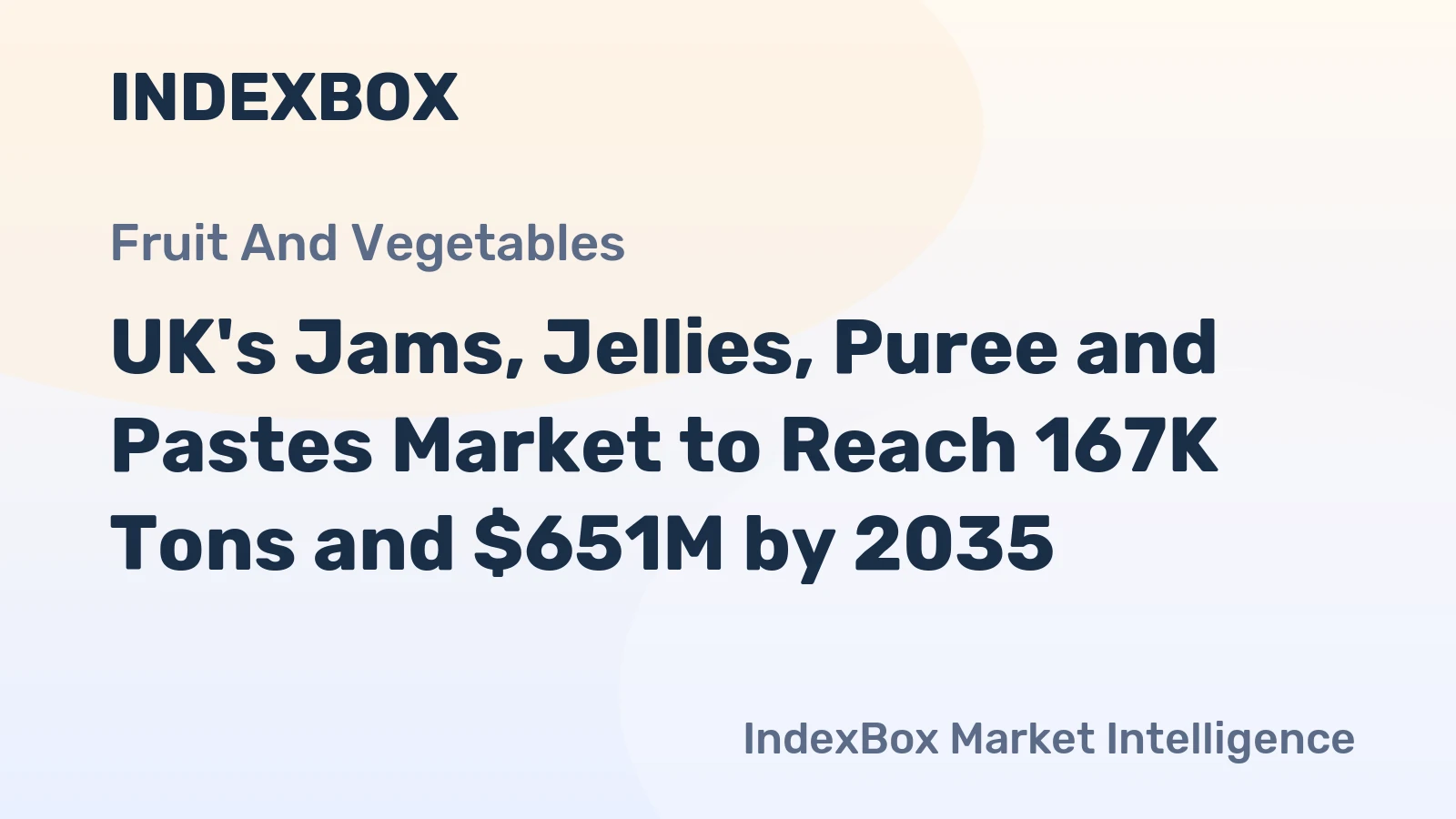 UK's Jams, Jellies, Puree and Pastes Market to Reach 167K Tons and $651M by 2035