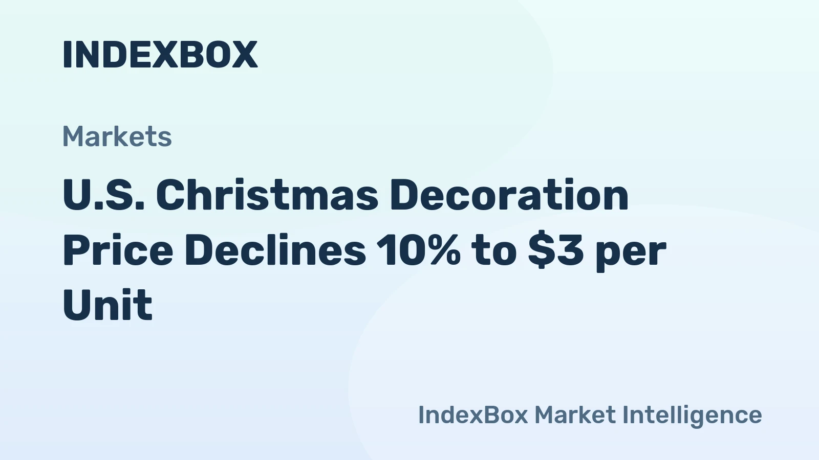 U.S. Christmas Decoration Price Declines 10% to $3 per Unit