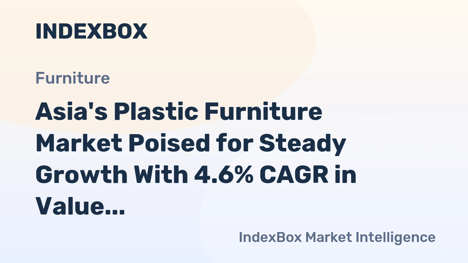 Asia's Plastic Furniture Market Poised for Steady Growth With 4.6% CAGR in Value Through 2035