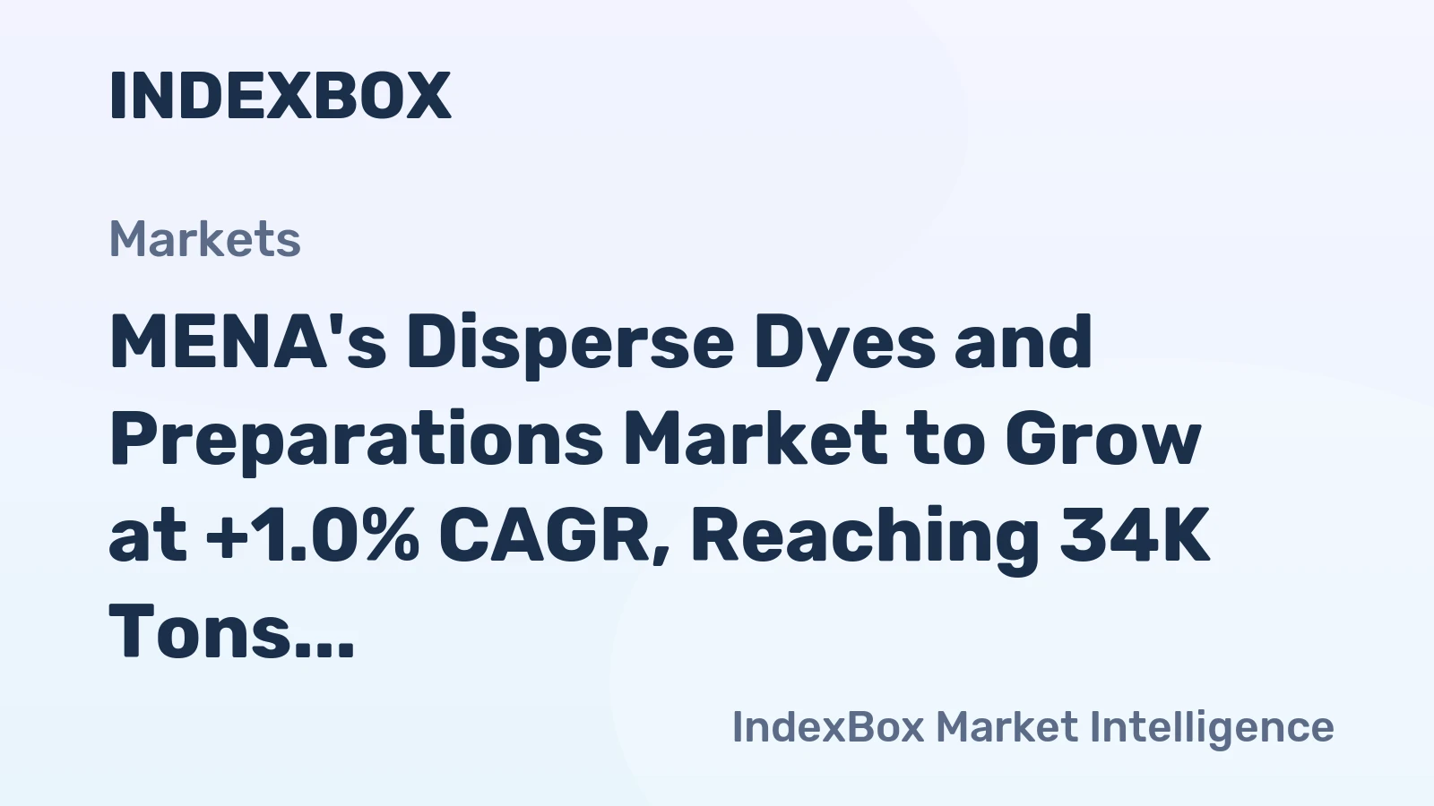 MENA's Disperse Dyes and Preparations Market to Grow at +1.0% CAGR, Reaching 34K Tons by 2035