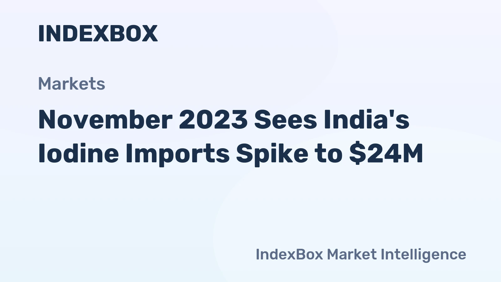 November 2023 Sees India's Iodine Imports Spike to $24M