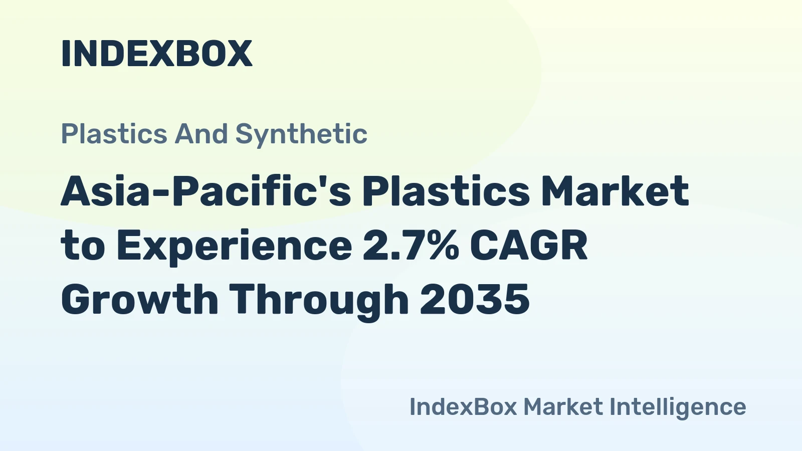 Asia-Pacific's Plastics Market to Experience 2.7% CAGR Growth Through 2035